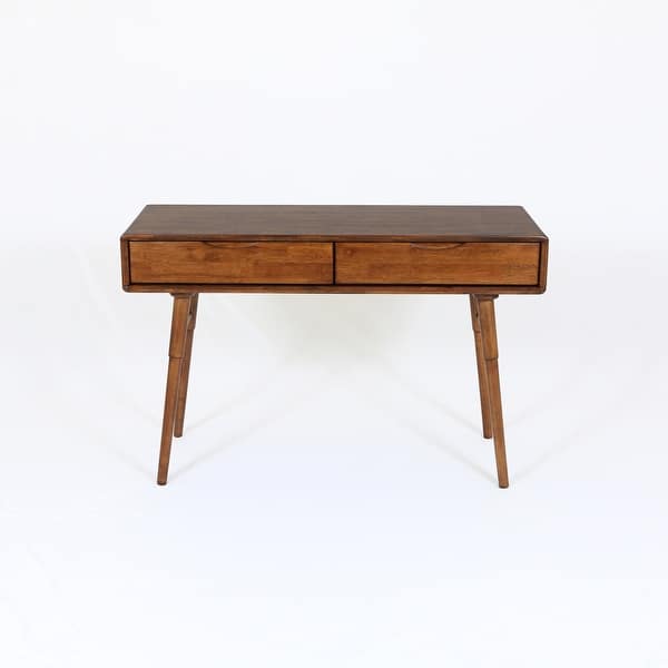 MacLuu Mid Century Modern Desk Writing Desk with Drawers Solid Wood ...