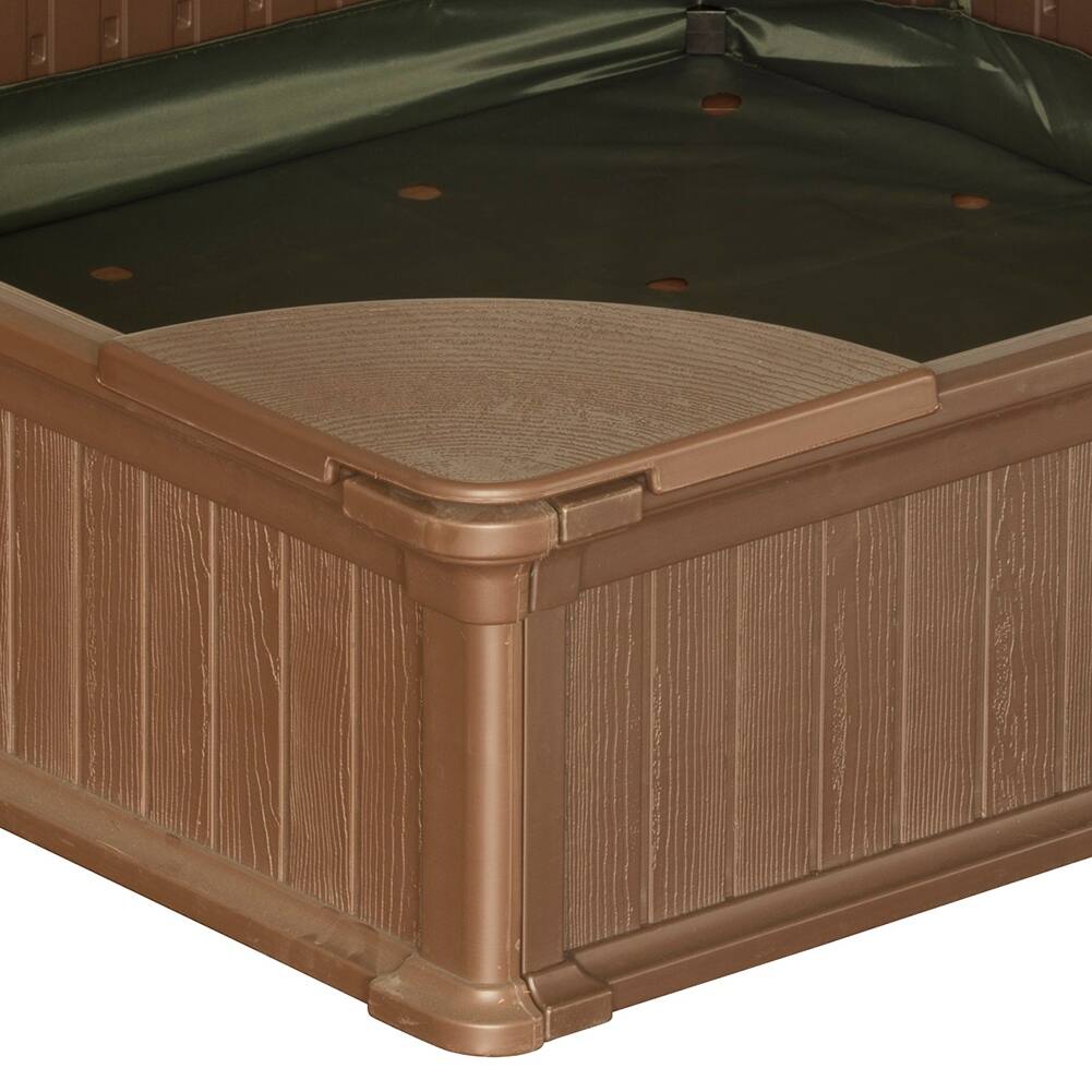 Modern Home Weather Resistant Outdoor Sandbox Kit (4 feet wide x 4 feet ...