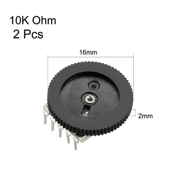 B103 16x2mm 10K Ohm Dial Taper Volume Wheel Duplex Potentiometer 2Pcs ...