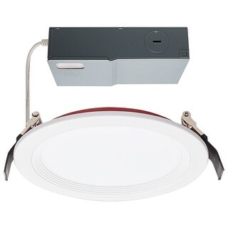 13W LED Fire Rated 6 in. Direct Wire Downlight Round Shape White Finish ...