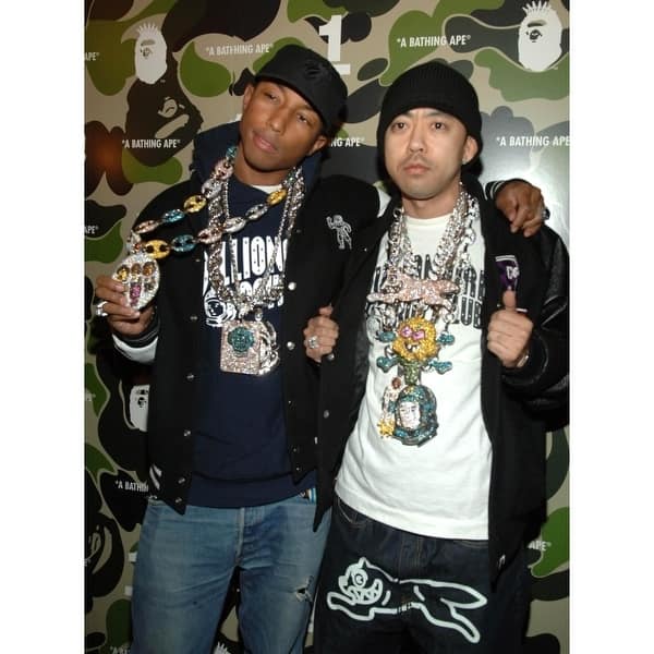 Pharrell Williams Nigo At Arrivals For A Bathing Ape One Year ...