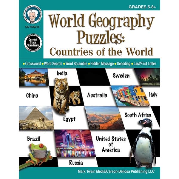 Countries Of The World Puzzle Gr 5-12 World Geography Puzzles - Bed ...
