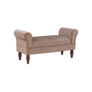 Upholstered Bench with Rolled Sides - 45" - Coffee Brown - Bed Bath ...