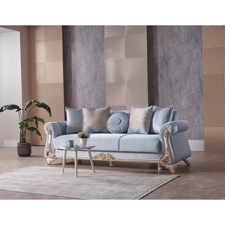 Ashe 88" Round Arms Sleeper Sofa, Ice Blue - Bed Bath & Beyond - 33769814