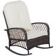 Outdoor Wicker Rocking Chair With Wide Seat, Thick, Soft Cushion ...