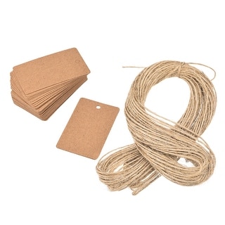 Rectangle Paper Gift Tags w Twine Rope 50x30mm Length 65.6 Feet 200pcs ...