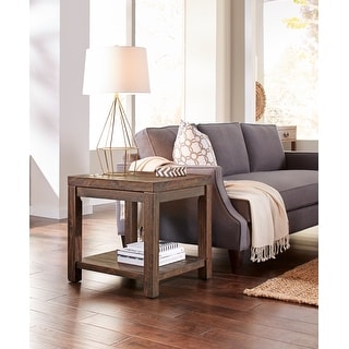 Craster Reclaimed Wood Square Side Table in Smoky Taupe - Bed Bath ...