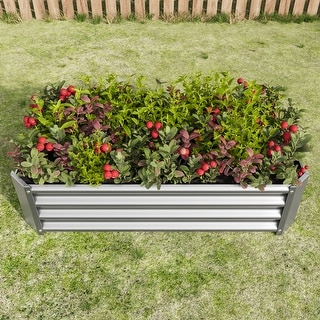 Metal Raised Garden Bed, Rectangle Raised Planter ...
