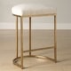 Gold Half-moon Metal Base and Cream Cushion Counter Stool - Bed Bath ...