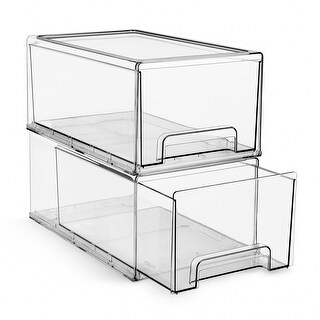 Sorbus Large Pull Out Organizer Bins, Clear Stackable Storage Drawers ...