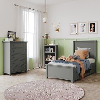 3pcs Twin/Full Size Kids Teens Solid Wood Bedroom Sets - Bed Bath ...