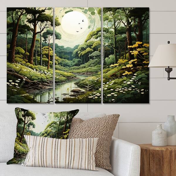 Designart "Forest Whispering Woods Pastoral IV" Landscapes Canvas Wall ...