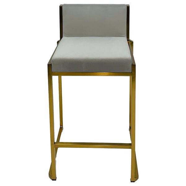 Stak 26-inch Gold Stainless Steel Velvet Fabric Stackable Counter Stool ...