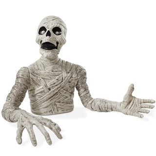 36in Groundbreaking Mummy Creepy Exterior Halloween Yard Decor - Bed ...