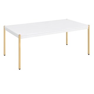 Cole White and Gold Rectangle Coffee Table - Bed Bath & Beyond - 38163716