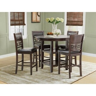 Counter Dining Ebony Mindy Wood 42" Round 5PC Set - Bed Bath & Beyond ...