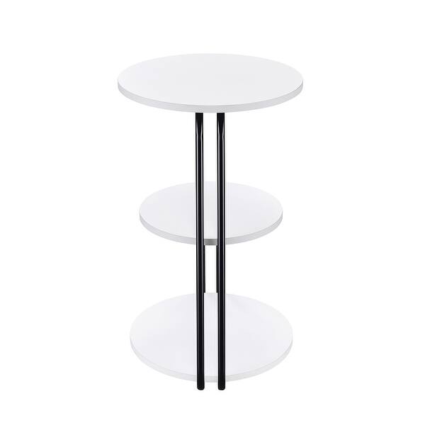 3 Tier Round Side Table with Metal Frame in White and Black - Bed Bath ...