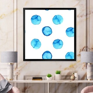 Designart "Light Blue Polka Dots" Modern Framed Art Print - Bed Bath ...