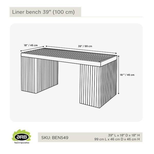 Teak Bench Liner 39" (100 cm) - Bed Bath & Beyond - 39191447