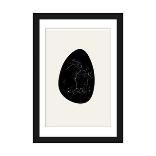 iCanvas "Nest Series - Black Marbled Abstract Egg Shape" by Design ...