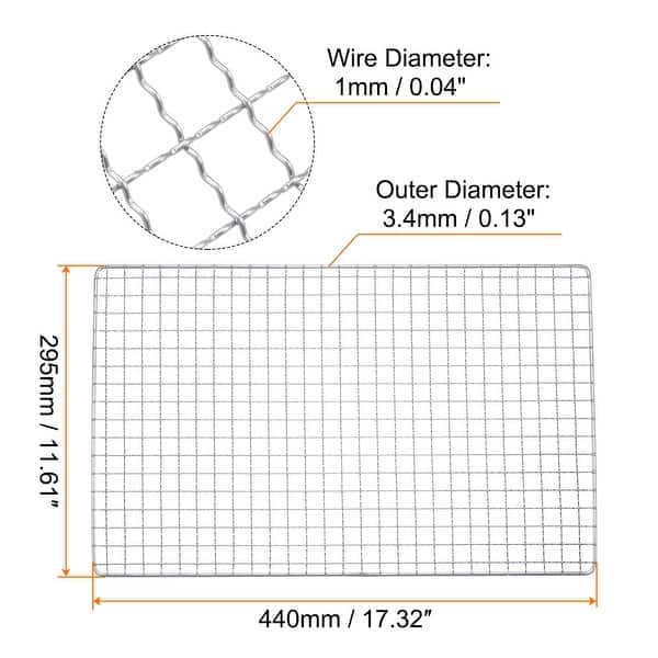Square BBQ Grill Net 17.3"x11.6" Stainless Steel Barbecue Mesh for ...