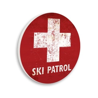 Stupell Ski Patrol Symbol Circular Wall Plaque Design by Peter Horjus ...