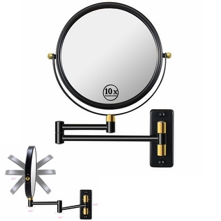 360° Swivel Wall Mounted Makeup Vanity Mirror with Extension Arm, 1X ...