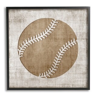 Stupell Weathered Baseball Silhouette Shape Rustic Sports Sign Framed ...