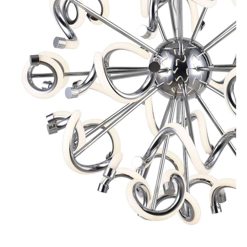 Chrome Metal LED Chandelier With White Diffusers - On Sale - Overstock ...