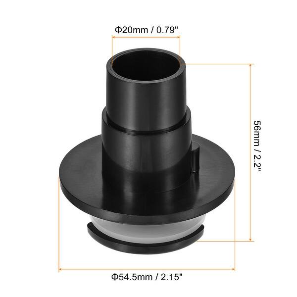 PVC Water Tank Pipe Fitting 20mm Straight Connector with Gasket - Black ...