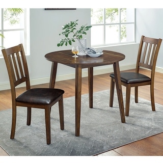 Dohl Transitional Walnut Wood 3-Piece Dining Table Set by Furniture of ...