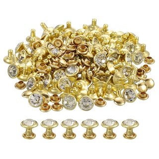 Rhinestone Rivets, Leathercraft Rivets Crystal Rivets Metal Double Cap ...