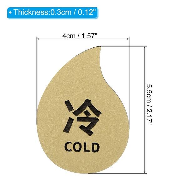 Self Stick Hot/Cold Water Label, Acrylic Drop Shape Signs Gold - Bed ...