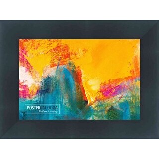 34x22 Contemporary Black Complete Wood Picture Frame with UV Acrylic ...