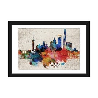 iCanvas "Shanghai Abstract Skyline" by WallDecorAddict - Bed Bath ...