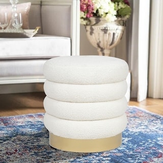 ivory boucle stool
