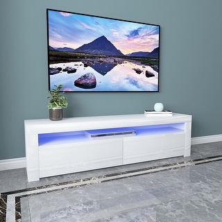 High-gloss LED TV Cabinet Modern Light Luxury Storage Cabinet - 47 ...