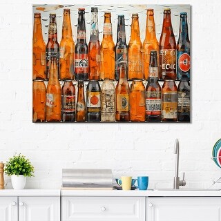 Designart "Beer Bottles Collage III" Beer Wall Art - Bed Bath & Beyond ...