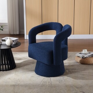 360 Swivel Cuddle Barrel Chairs Navy Sofa, Round Arm Chairs with Hollow ...