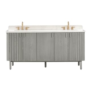 Avanity Blakely 73 in. Vanity Combo in Gray Oak finish with Calacatta ...