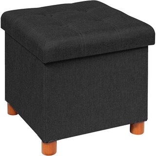Storage with Tray, Foot Stools and Ottomans with Legs,Black - Black ...