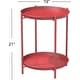 Steel Patio Side Table 2-Tier, Weather Resistant Outdoor Round End ...