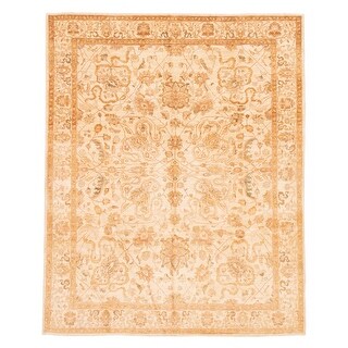 ECARPETGALLERY Hand-knotted Chobi Finest Ivory Wool Rug - 8'0 x 9'8 ...