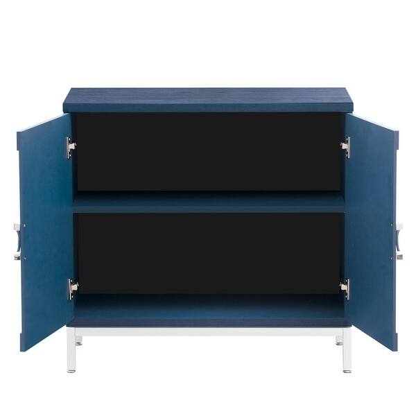 Simple Storage Cabinet Accent Cabinet with Solid Wood Veneer and Metal ...