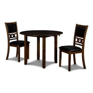 Gia 42-inch Dining Set w/ Drop Leaf Table & 2 Chairs, Brown, by New ...