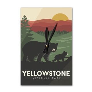 Yellowstone National Park, Wyoming - Black Bear & Cub - Lantern Press ...
