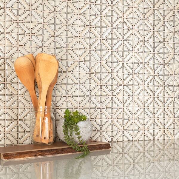 Merola Tile Tower Beige 12" x 12" Porcelain Mosaic Tile - On Sale - Bed ...