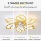 Flower Dimmable LED Ceiling Fan Transparent Blades Ceiling Fan, 6 Gear ...