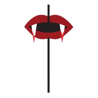 Club Pack of 72 Red and Black Vampire Teeth Halloween Party Decorative ...