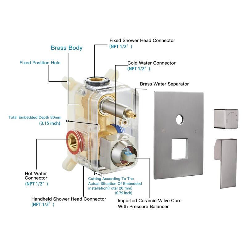 Complete Shower System With Rough In Valve